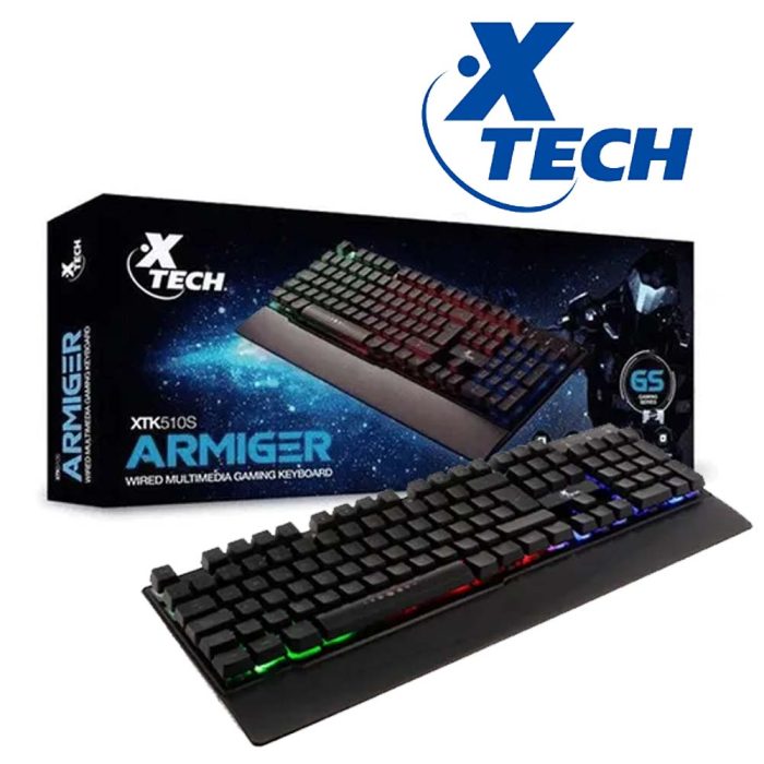 TECLADO XTECH XTK-510S LED MULTICOLOR USB ESPAÑOL NEGRO - TECNIT