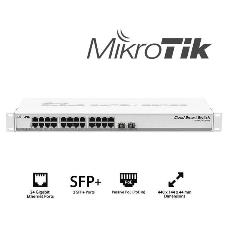 CLOUD SWITCH MIKROTIK CSS326-24G-2S+RM ADMINISTRABLE L2 DE 24 PUERTOS ...